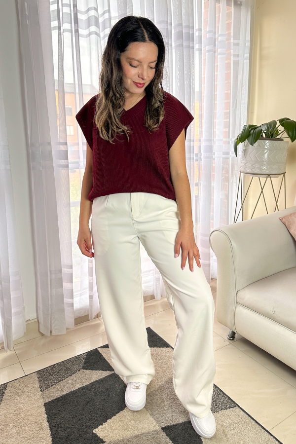 Chaleco Julia Vinotinto - Abiú