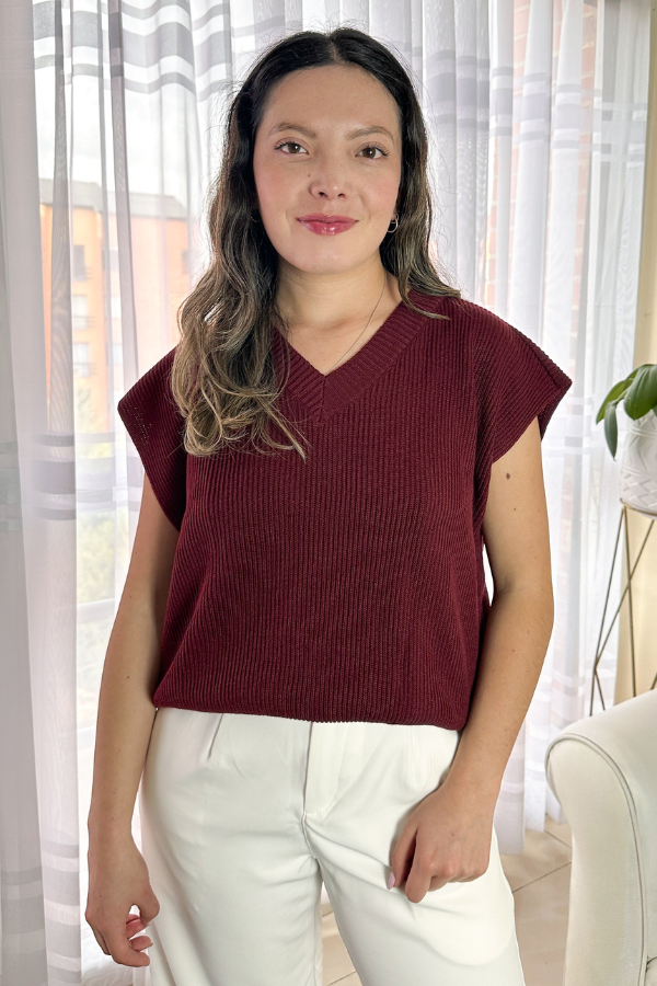 Chaleco Julia Vinotinto - Abiú